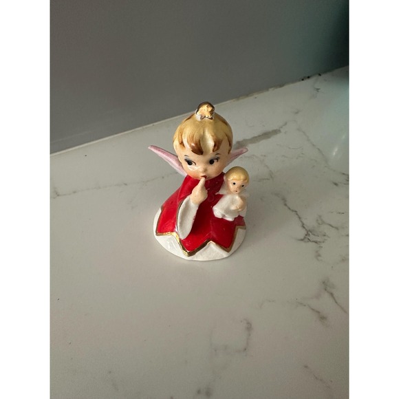 Toys | Vintage Lefton Naughty Sisters Angel Bell With Baby | Poshmark